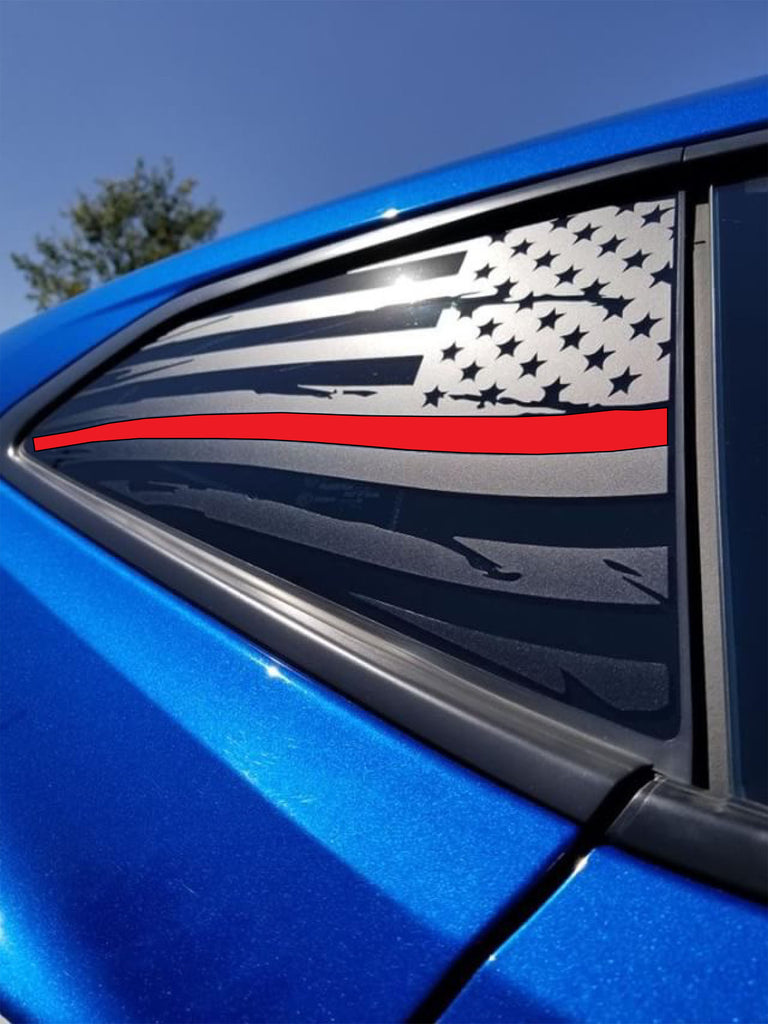 Distressed Quarter Window Flag Decals 2016-18 Chevy Camaro | Elevated ...