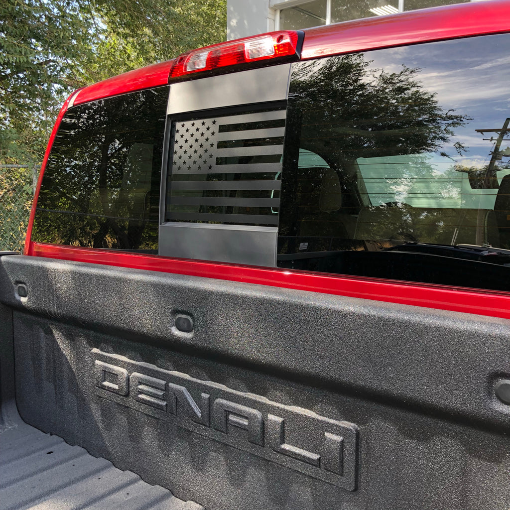 Chevy / GMC Silverado / Sierra Back Middle Window American Flag Decal ...